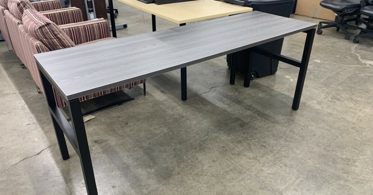 71"x23" H Leg Table Gray | Capital Choice Office Furniture