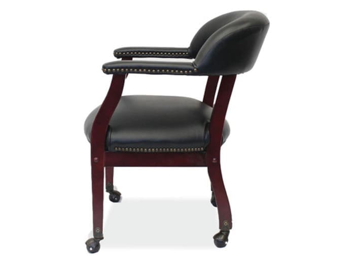 MAH/BLK SIDE CHAIR W/CASTERS | Capital Choice Office Furniture
